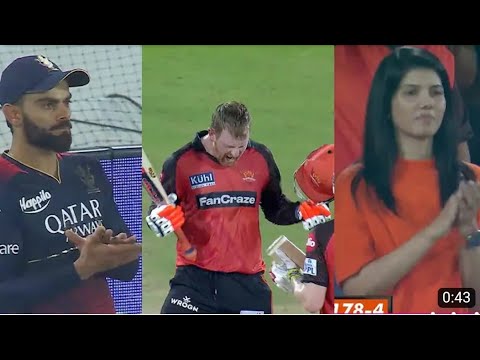 Virat Kohli and Kavya Maran heart win gesture for henry classen 100 ...