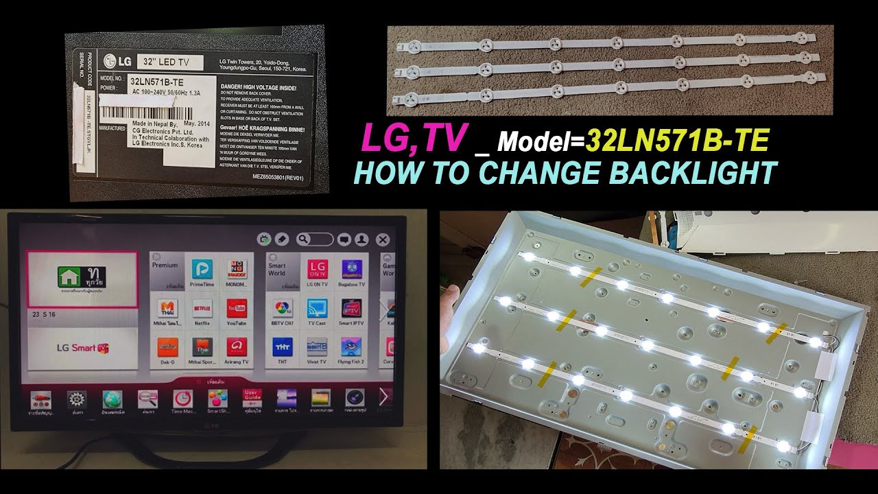 How to Replace LED Strips in LG TV-32LN571B -TE - YouTube