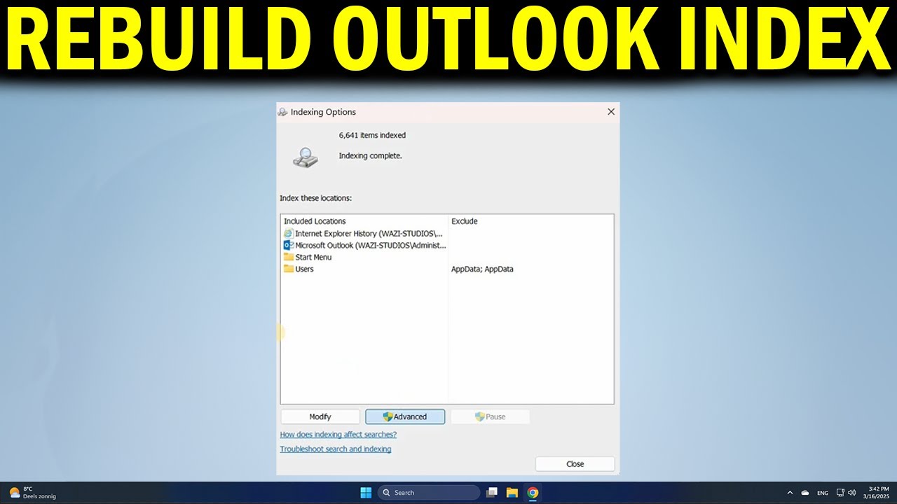 How To Rebuild Your Search Index on Microsoft Outlook - YouTube