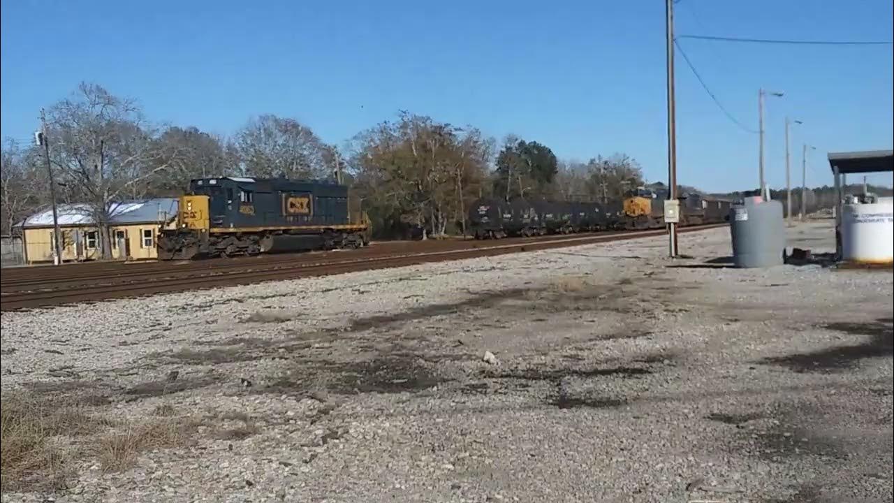 CSX Flomaton alabama coal train stuck with csx 4063 - YouTube