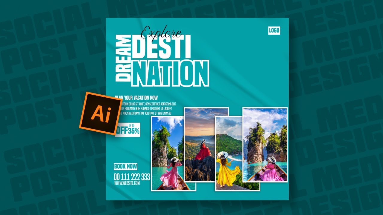 Explore Your Dream Destination ।। Travelling Social Media Post Design ...