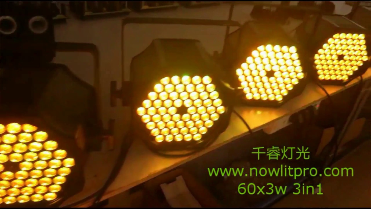 60pcs 3W RGB 3 in 1 led par light factory - YouTube