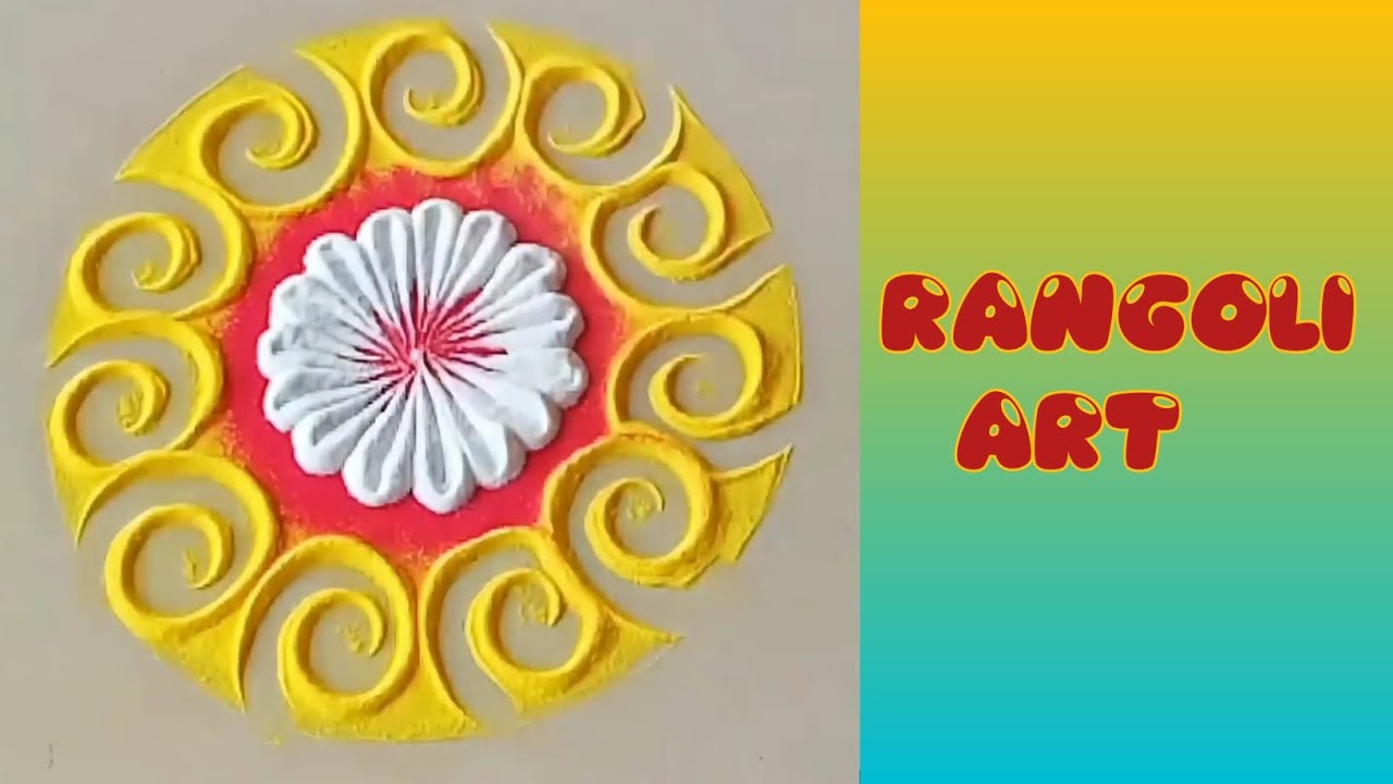 Rangoli Art|| Beautiful art with beautiful colors|| Learn how to make ...