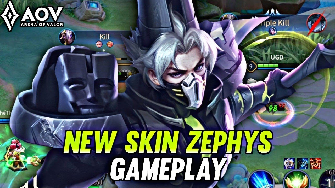 AOV : NEW SKIN ZEPHYS NETHER EMISSARY GAMEPLAY - ARENA OF VALOR - YouTube