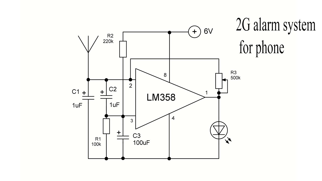2G 900MHz alarm system for the phone on the LM358 chip - YouTube