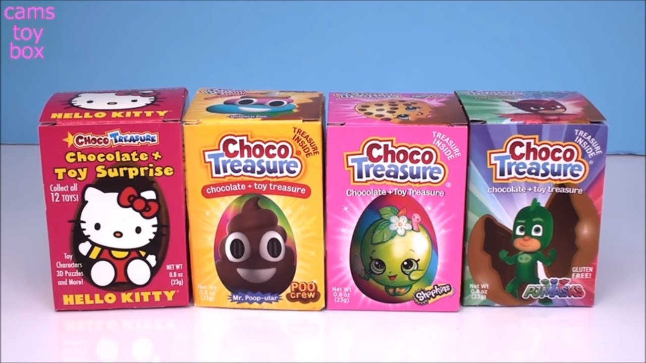 PJ Masks Shopkins Hello Kitty Poo Crew Emoji Chocolate Surprise Eggs ...