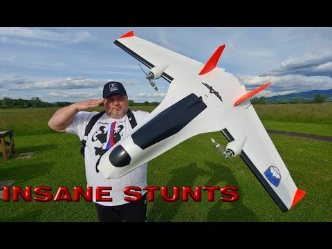 INSANE MAIDEN FLIGHT Aggressor 1200mm TWIN motor Forward Swept flying ...