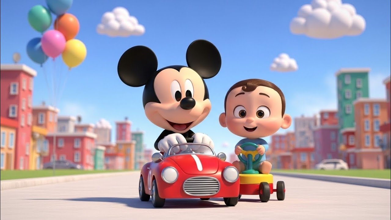 Mickey Mouse & Baby’s Fun Driving Adventure 🚗👶 | 3D Cartoon for Kids ...