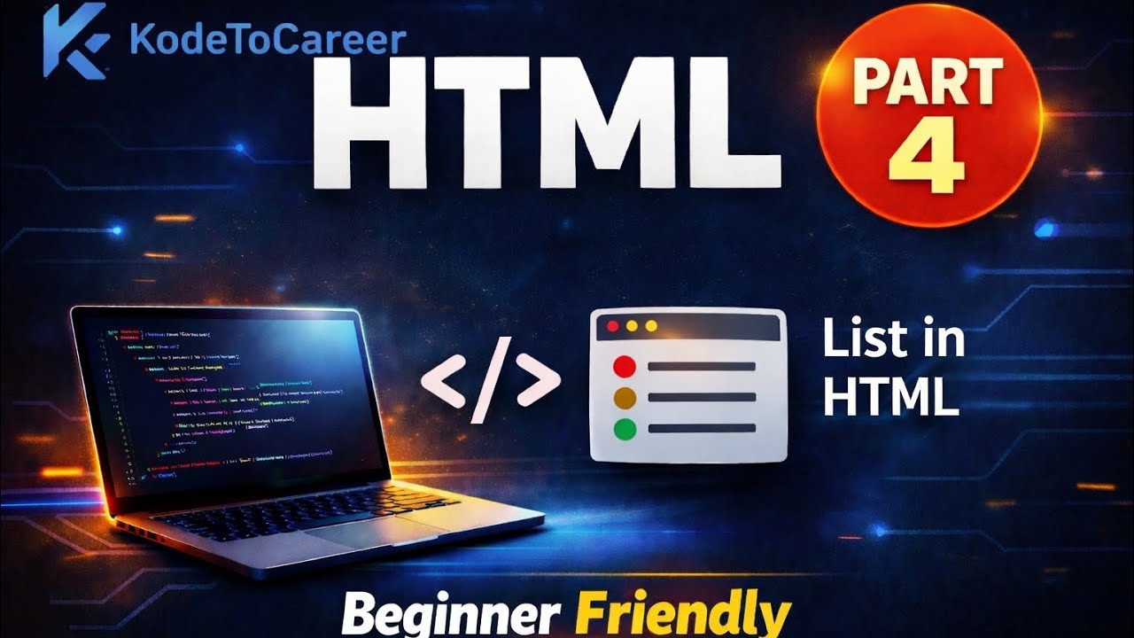 HTML Lists Explained 🔥 | UL, OL & LI Tags Easy Way | Part 4 | Beginner ...