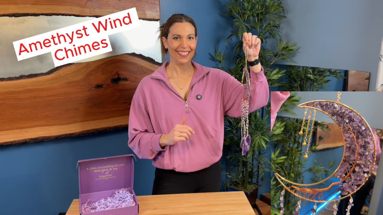 Inspirational Amethyst Wind Chimes Purple Gift for Women - YouTube