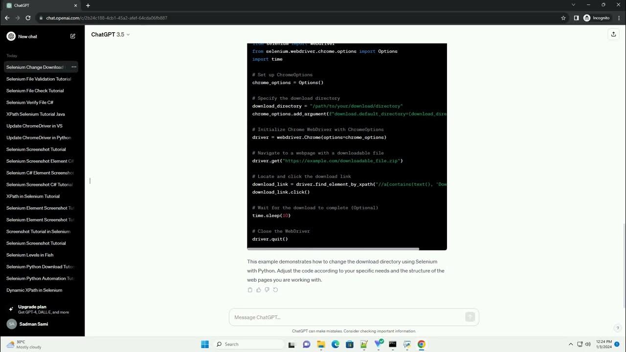 change download directory using selenium - YouTube