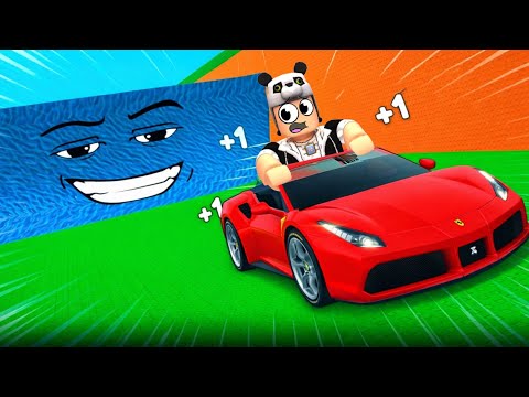 DEV TSUNAMİ VS EN HIZLI ARABA! - Panda ile Roblox +1 speed car tsunami escape