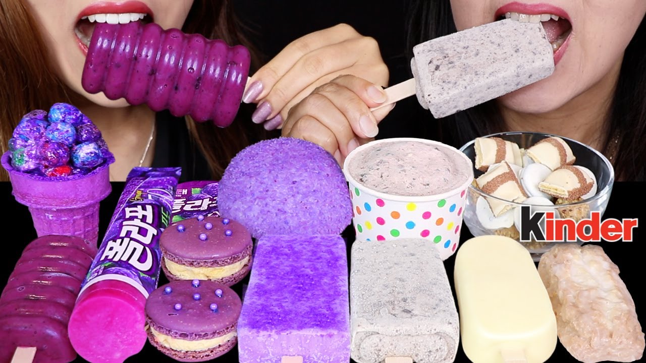 ASMR PURPLE VS WHITE CHOCOLATE (GRAPE POLAPO, MAGNUM ICE CREAM BAR ...