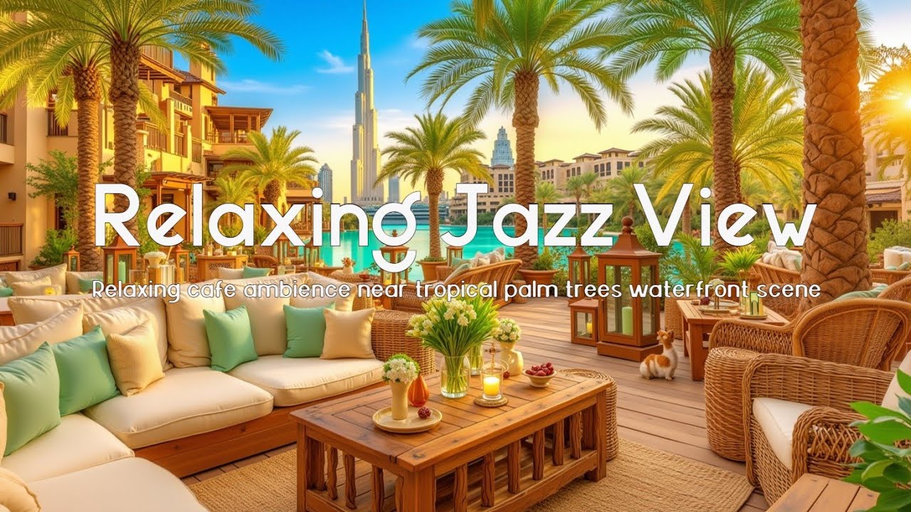 Tropical Jazz Music Cafe Ambience Relaxing Bossa Nova Palm Tree ...