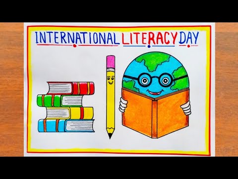World Literacy Day Drawing Easy || How to Draw International Literacy ...