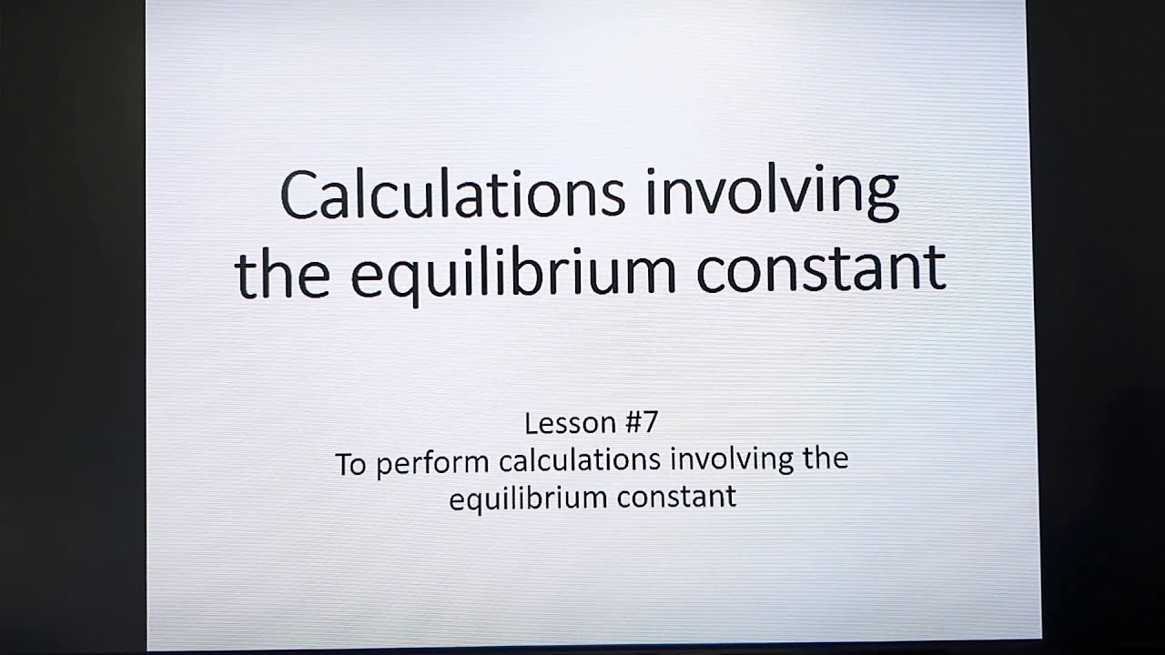 Equilibrium Calculations (ICE box method) - YouTube