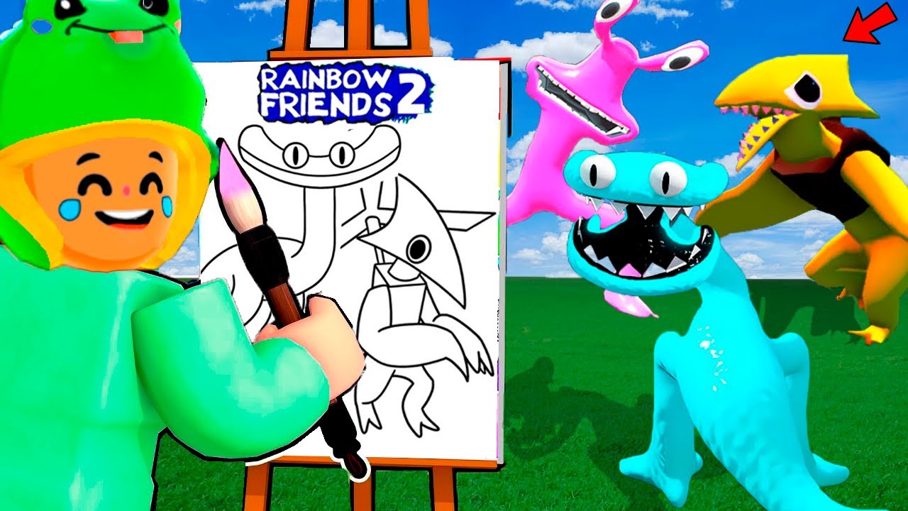 ¡DIBUJO a LOS NUEVOS PERSONAJES de RAINBOW FRIENDS 2! (YELLOW y CYAN ...