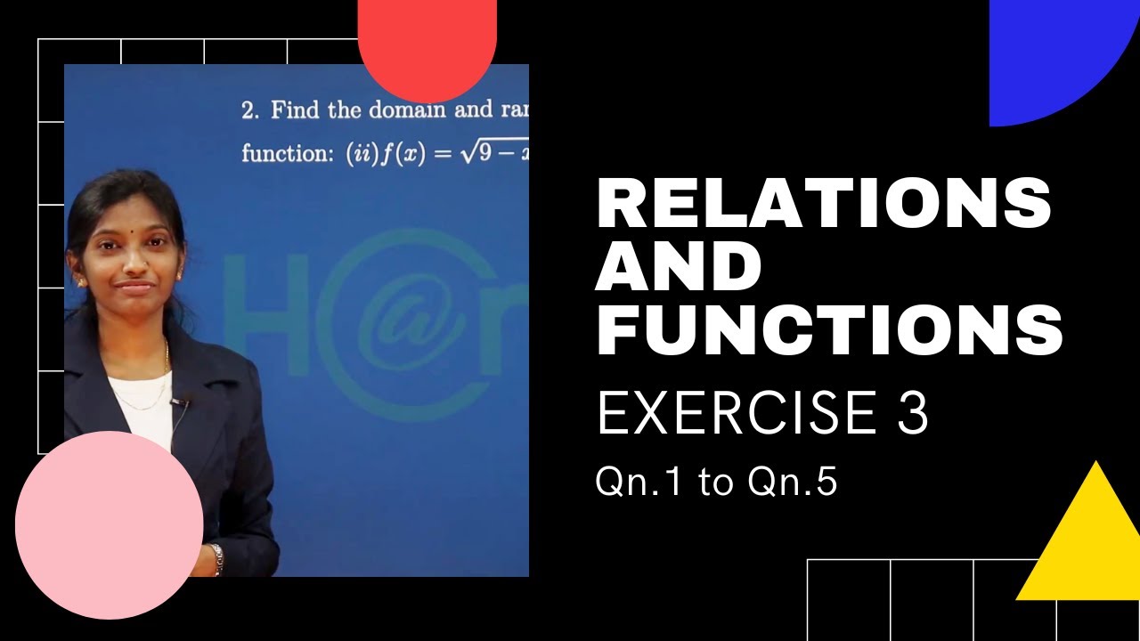 Exercise 3 (Qn.1 - Qn.5) - Relations and Functions Part 6 Plus one ...