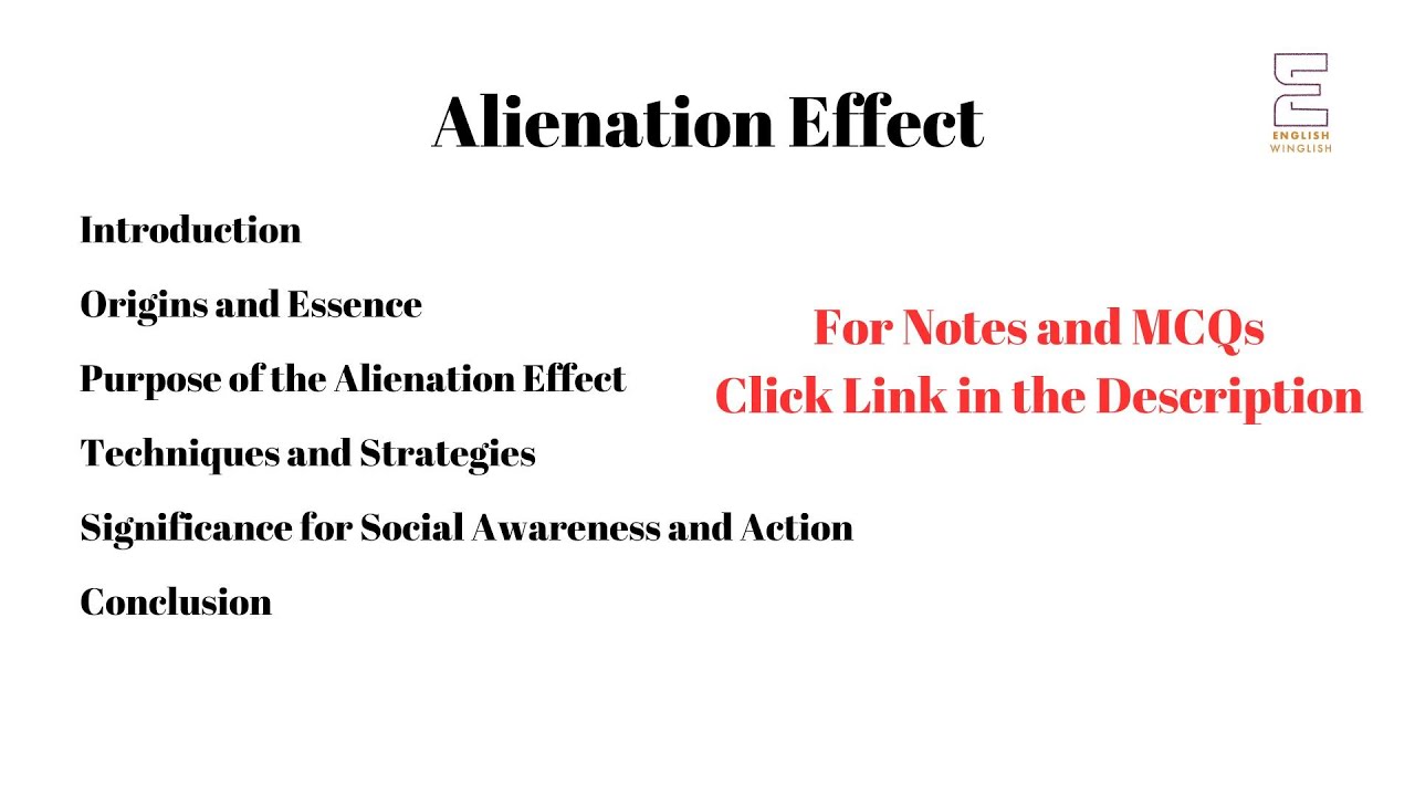 Alienation Effect I Literary Terms | UGC NET NTA THT PGT English - YouTube