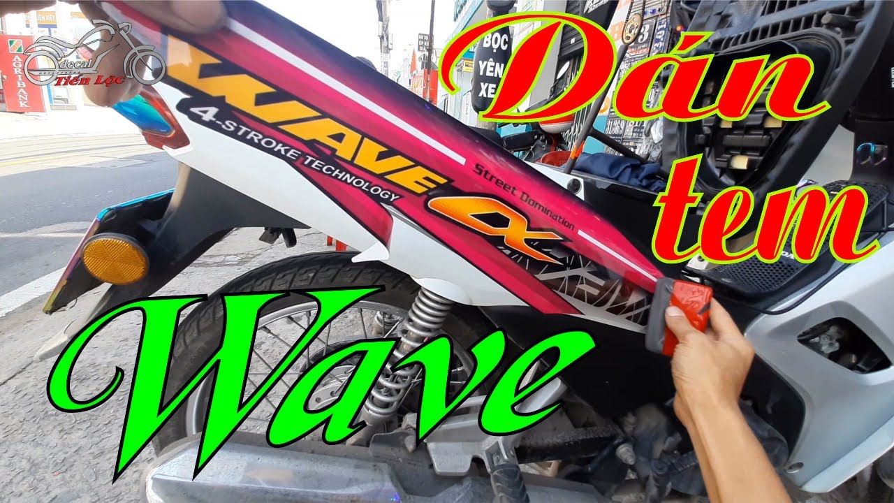 Dán Tem Wave | Dán Tem Xe Honda Wave Alpha 2017 Màu Trắng Đỏ Đẹp - YouTube