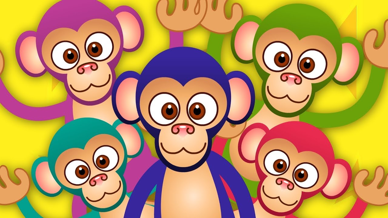 Five Little Monkeys | Nursery Rhymes Songs For Children | Baby Rhyme ...