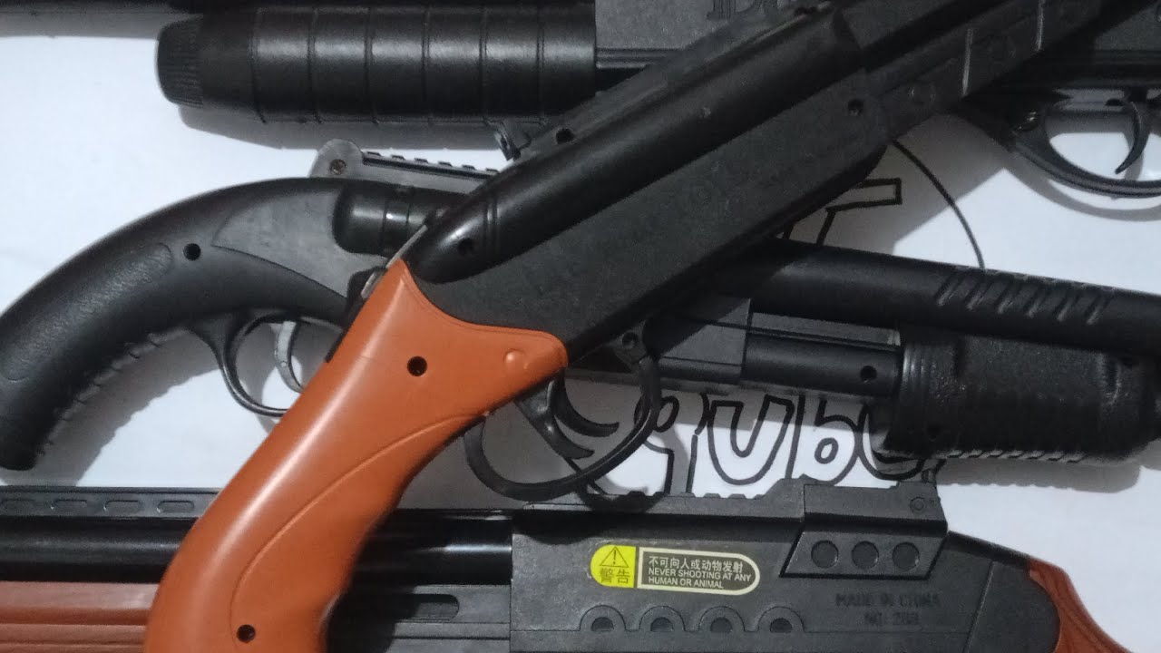 mainan shotgun spring jadul vintage toy gun - YouTube