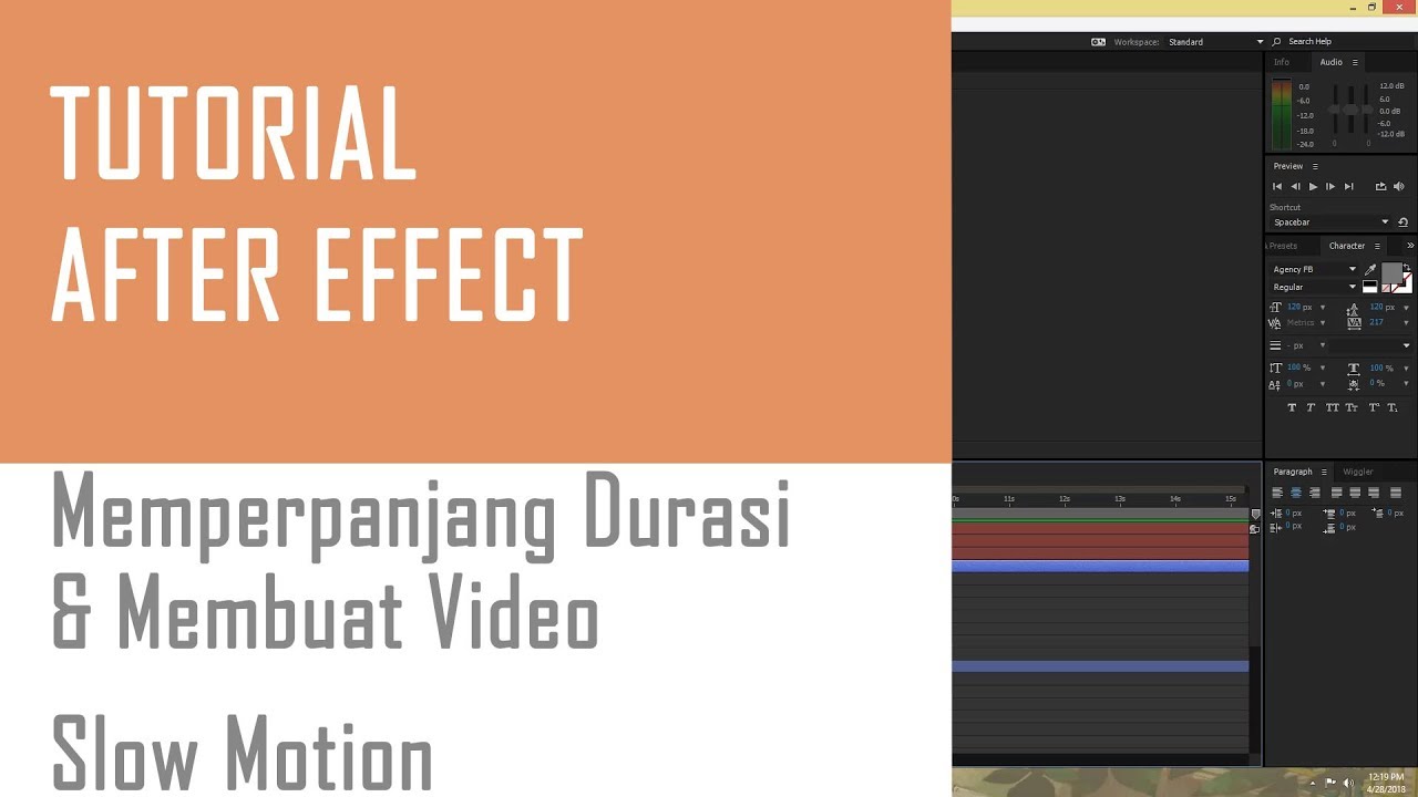 Memperpanjang durasi dan membuat video slow motion di after effect - YouTube