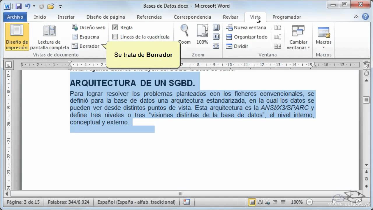 Cambiar vista del texto en word.6.Las tics. - YouTube