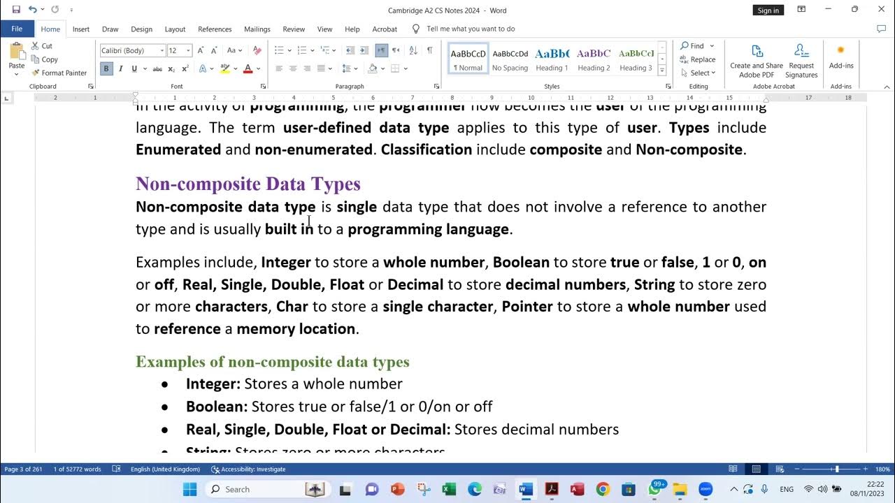Cambridge A2 Computer Science Chapter 13 Data Representation Part 1 Data Types - YouTube