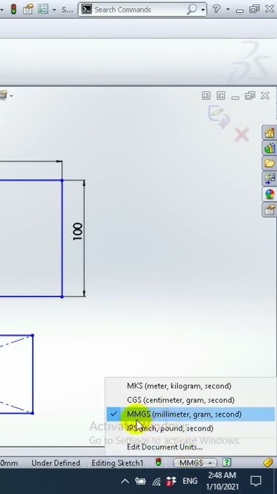 Change the Unit of Dimensions in Solidworks - YouTube