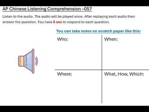 AP Chinese Listening Comprehension-057 - YouTube