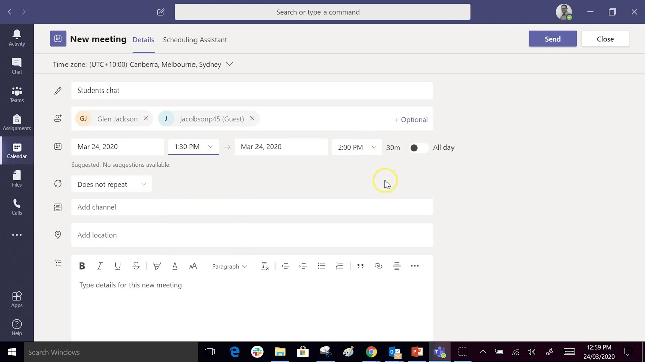 Setting up a video call/presentation in MS Teams - YouTube