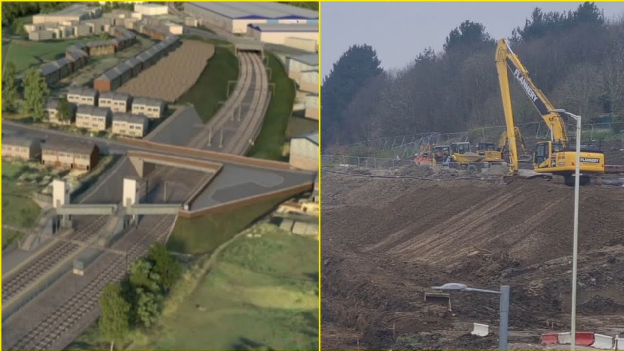 Huge earthworks to transform Deighton Station for TRU - YouTube
