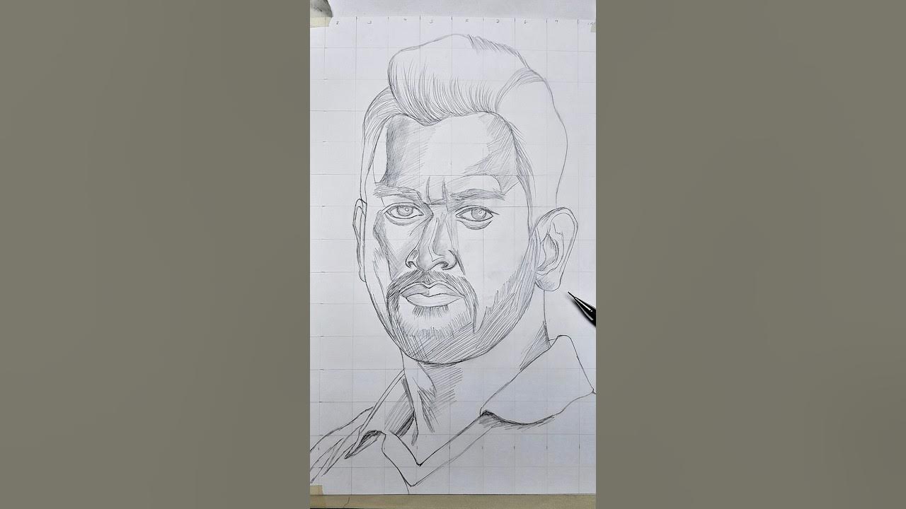 MS Dhoni Drawing 🇮🇳 , #shorts #msdhoni #dhoni #drawing - YouTube