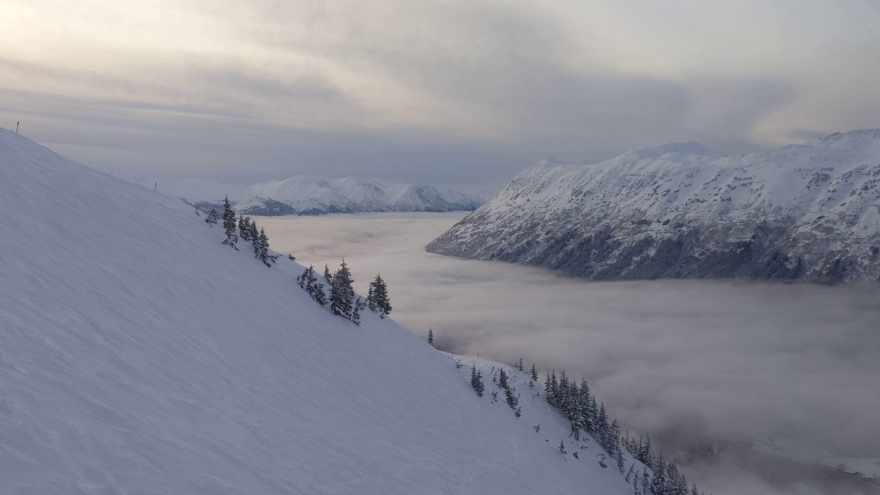 Inside the Alyeska Ski Tram Overlooking Turnagain Arm, Cook Inlet ...