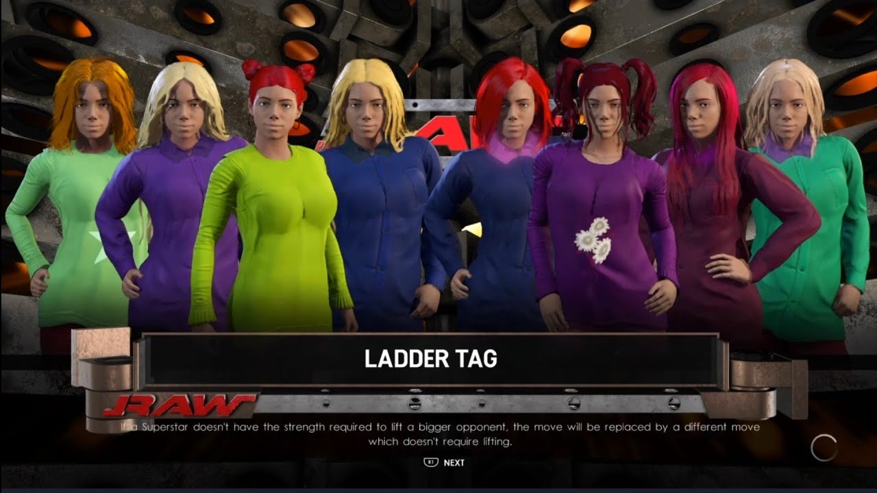 WWE 2K22 CAWS 8-Woman Tag Team Ladder Match 19 - YouTube