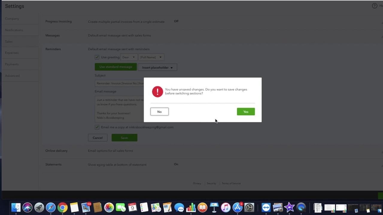 Quickbooks Online QBO Settings and Preferences - YouTube