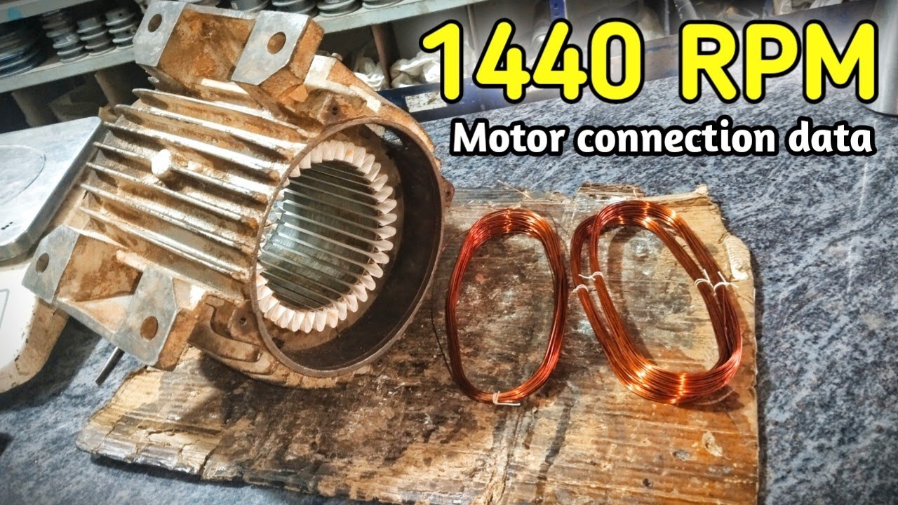 1440 RPM 36 slot motor rewinding data digram connection kaise kare 1440 ...