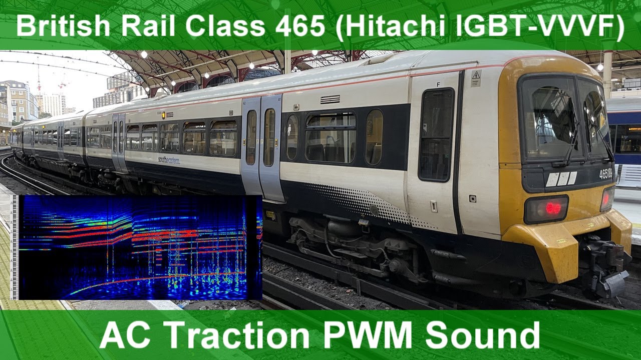 [Inductor-Recorded Traction Motor Sound モハラジオ録音] British Rail Class 465 ...