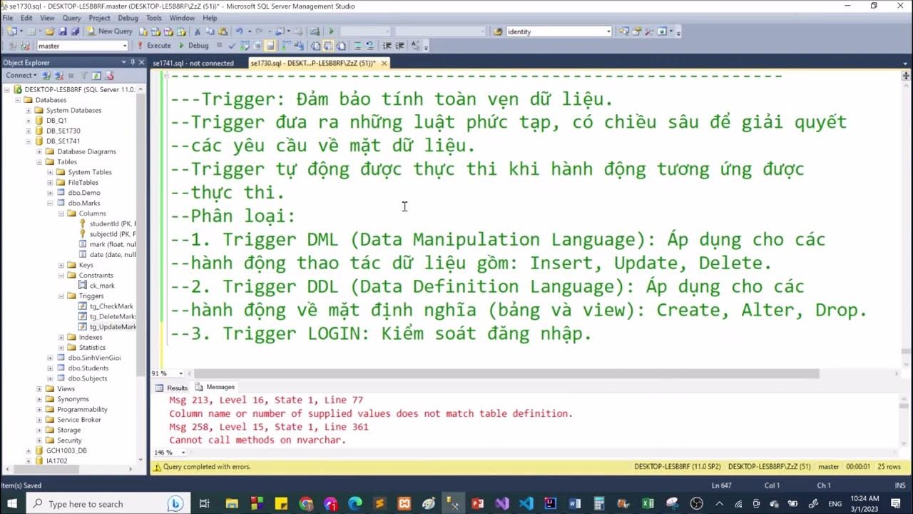 Sql Server Se1730session 10giới Thiệu Trigger Bảng Inserteddeleted Trigger Insertdelete