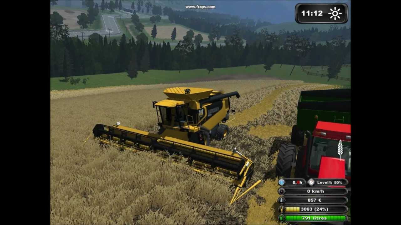 Farming Simulator 2011 mod demonstration: CAT Lexion 590R - YouTube