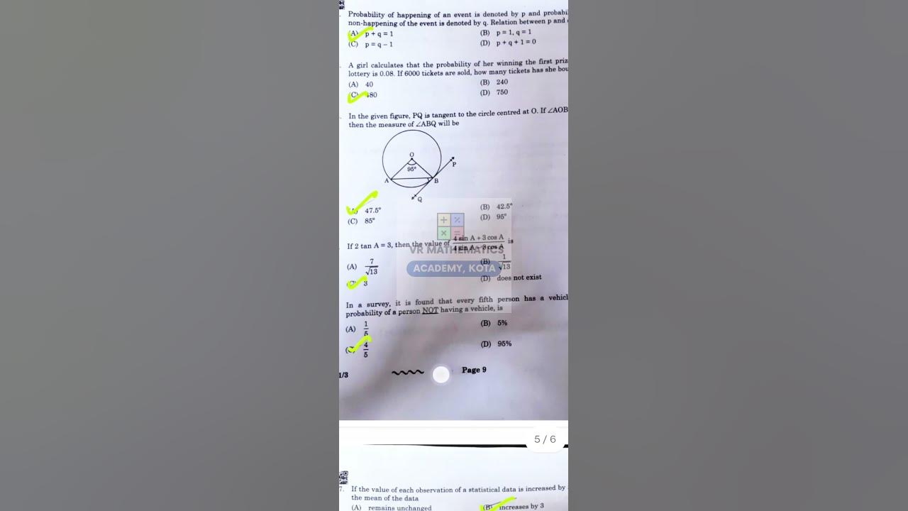Sec-A Set-3 key | 30/1/3 class 10 mathematics 21 March 2023 # ...
