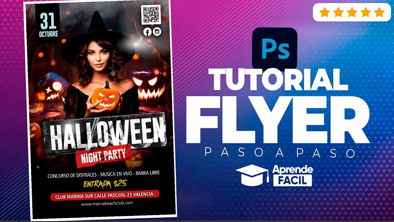 Como hacer flyer de halloween en photoshop - YouTube