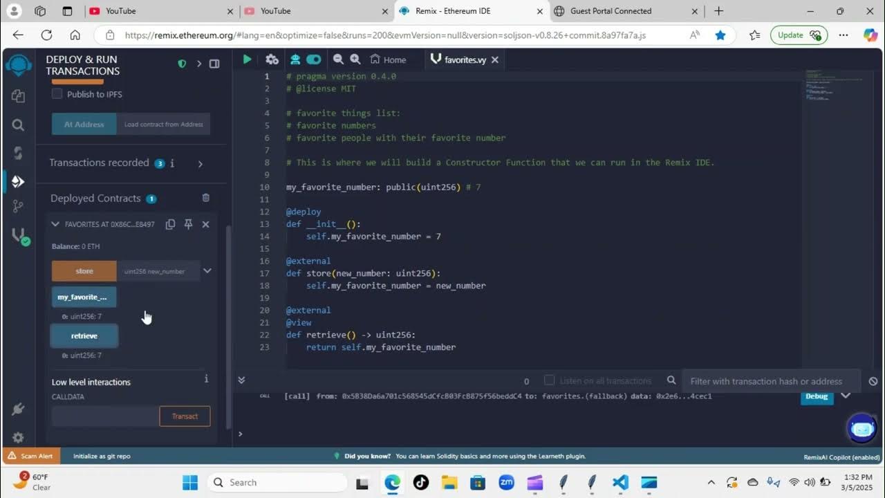 Python Papi / Smart Contracts - Vyper Moccasin Constructor & @Deploy - Day 2 - YouTube