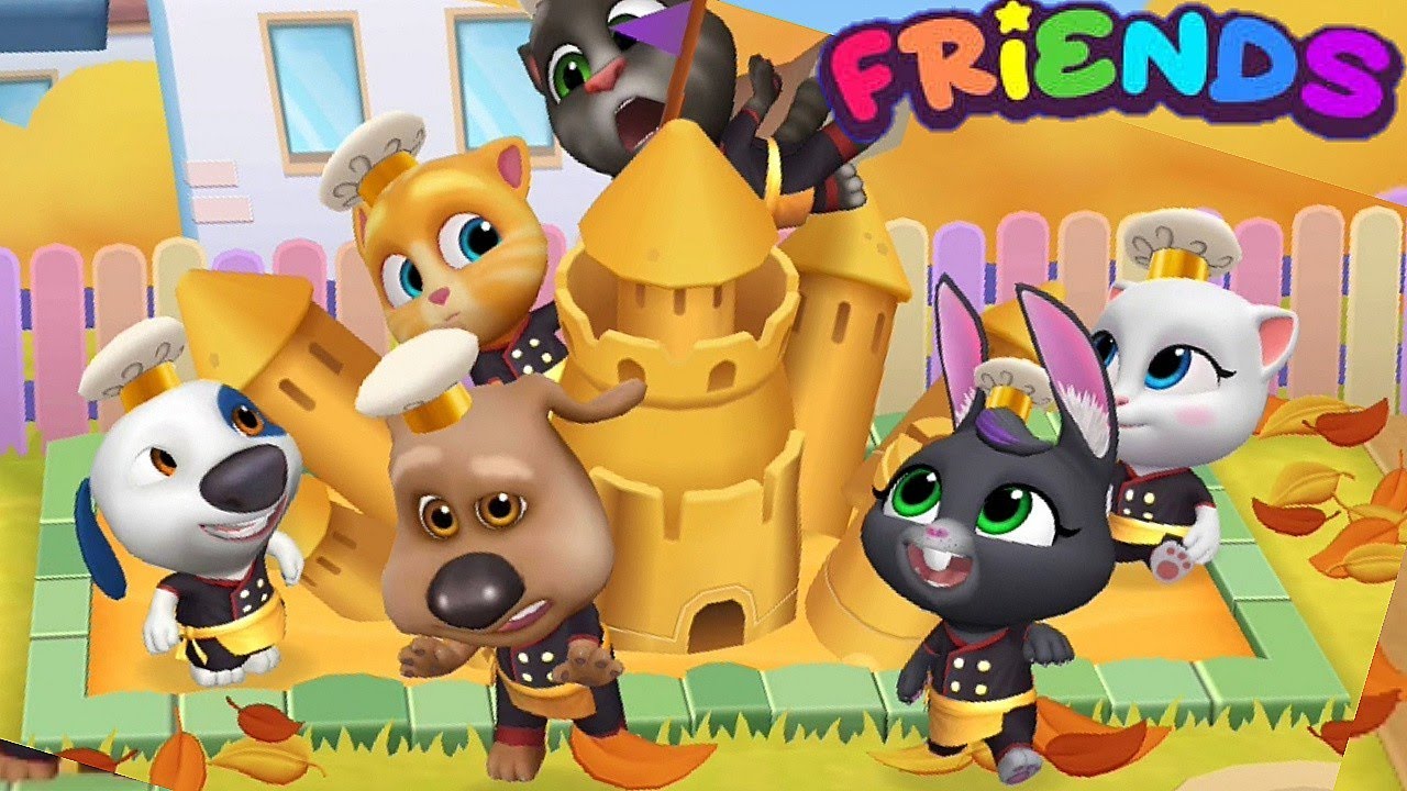 Talking Tom Friends - Builds a Sand Castle Together Gameplay Android ...