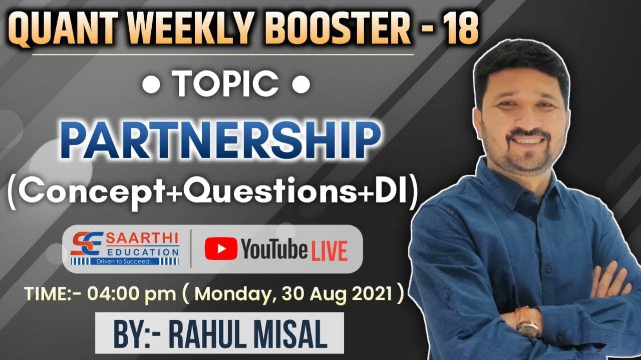 Quant Weekly Booster - 18 ( Partnership ) By Rahul Misal - YouTube