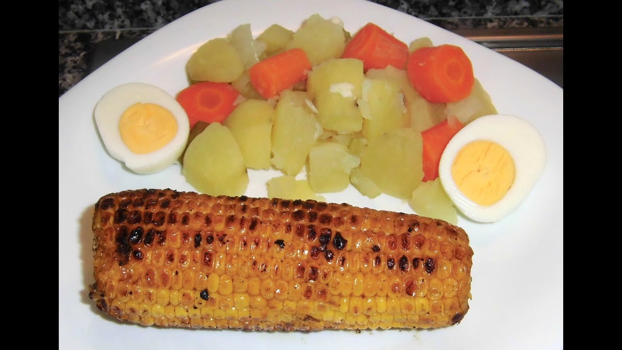 Mazorca de maíz acompañada con verduras - YouTube