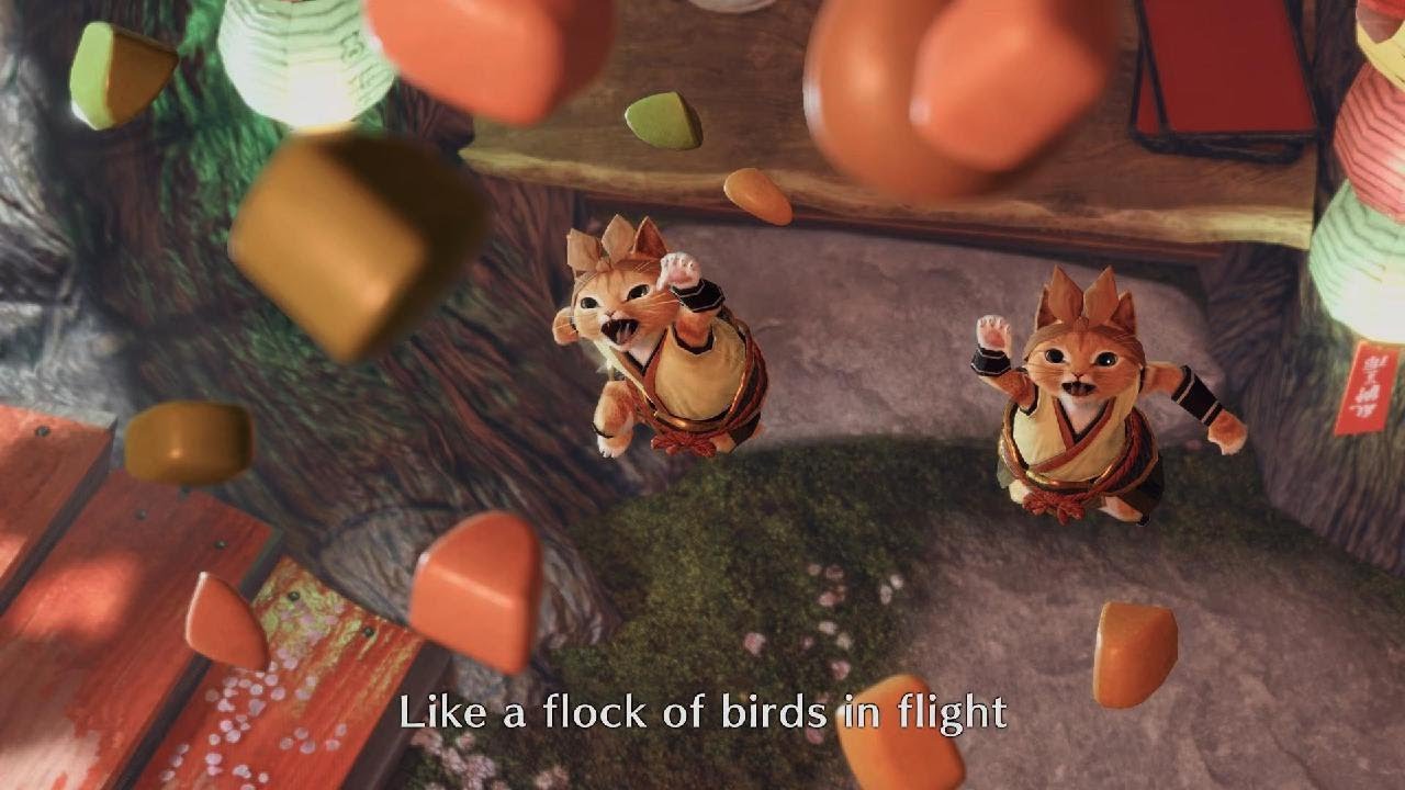 Monster Hunter Rise | Dango cutscene in Gathering Hub - YouTube