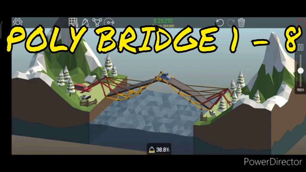 Poly Bridge level 1-8 walkthrough and gameplay - YouTube