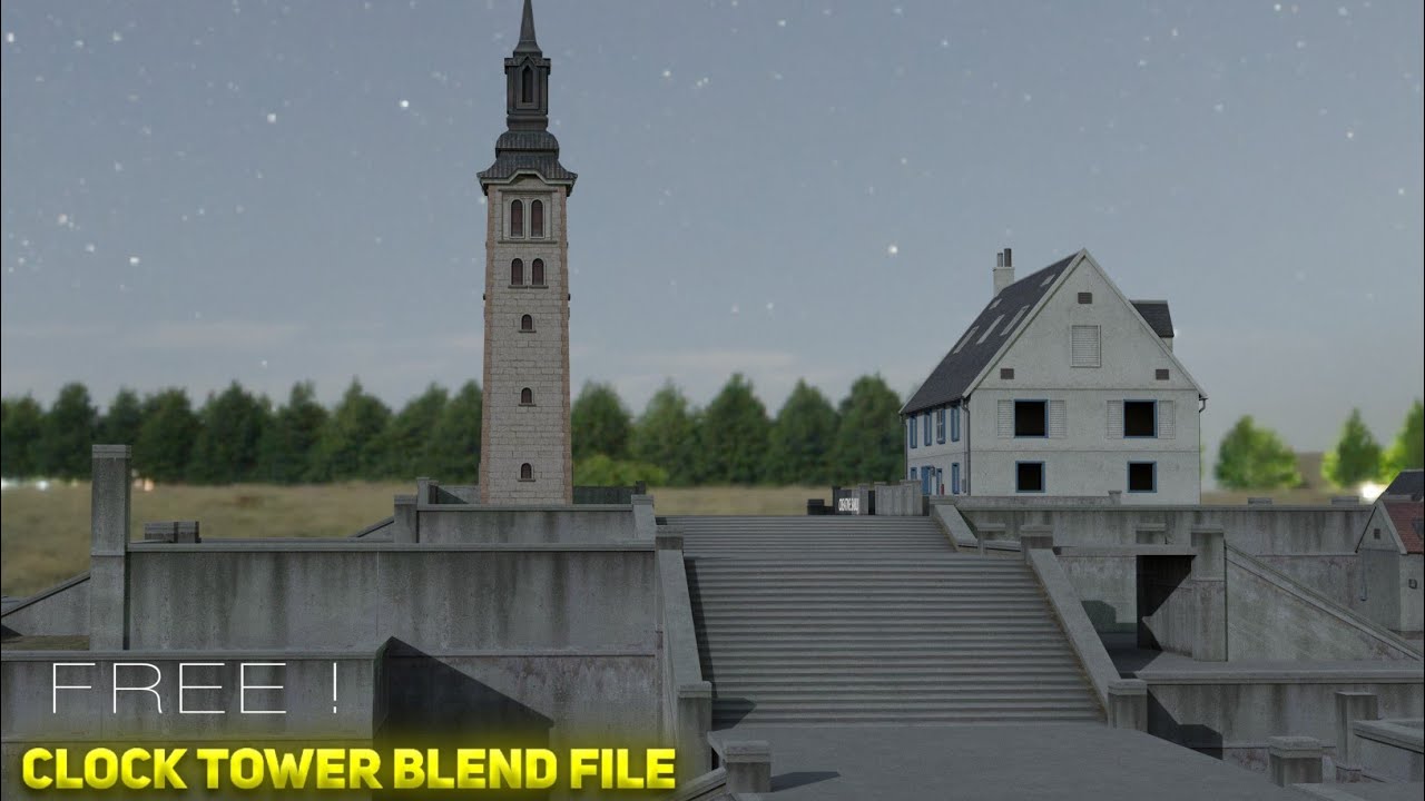 How To Make 3D Montage Video 🤓 | Free Fire Clock Tower 3D Blend File 🔥|| How To Add Sky In ...